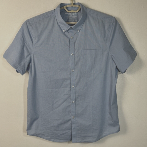 Mack Weldon Men's XL Blue 24/7 Poplin Short Sleeve Button Down Shirt | eBay