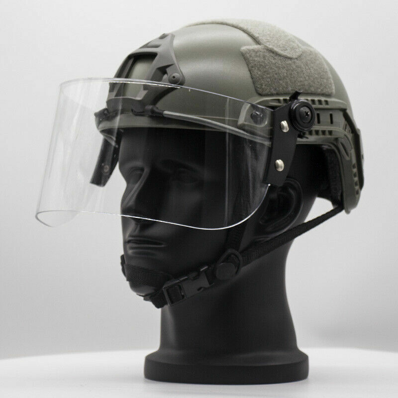 Mich/ FAST Helmet Tactical Face Shield Transparent Windproof Lens Mask ...