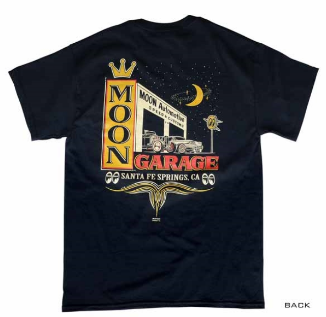 MOON GARAGE T-Shirt Mens LARGE Mooneyes HOT ROD Custom Drag Racing NHRA ...