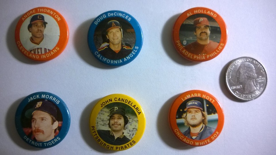 Vintage 1984 FUN FOODS BASEBALL BUTTON PINS - SET OF 6 | eBay
