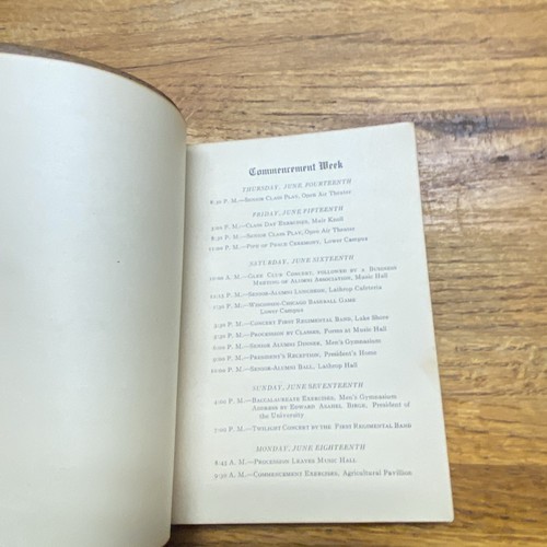 1923 University of Wisconsin Badgers Leather Program with Photo ...