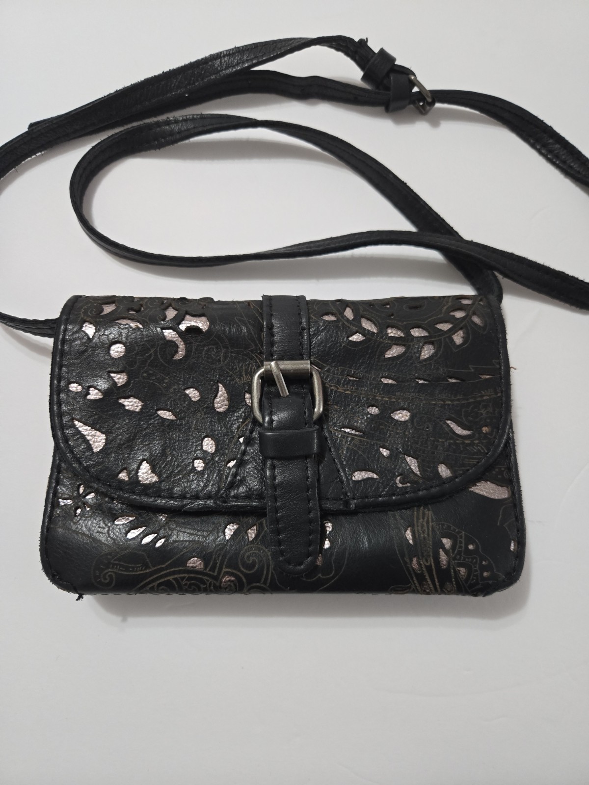 Patricia Nash Crossbody Clutch Laser Cut Leather Hand… - Gem