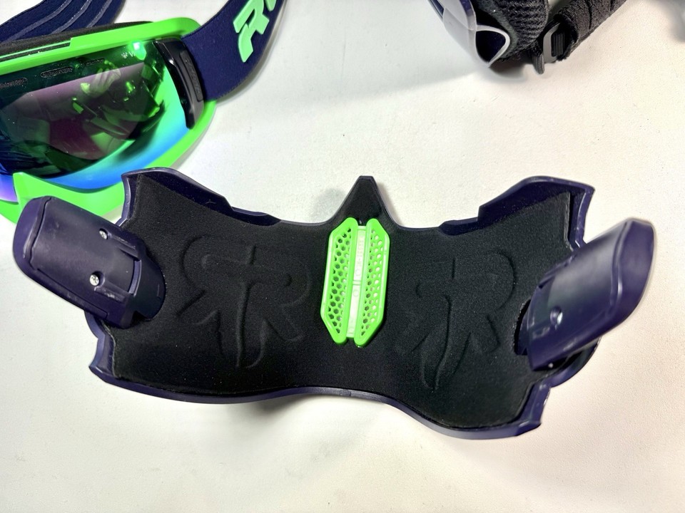 Ruroc RG1-DX Haze Ski Snowboard Helmet M/L Purple w/ Green Mirror Visor ...