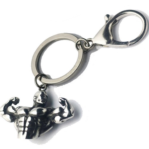 New Gym Strongman Keychain Key Fob Metal Alloy Ring for Strong Man ...