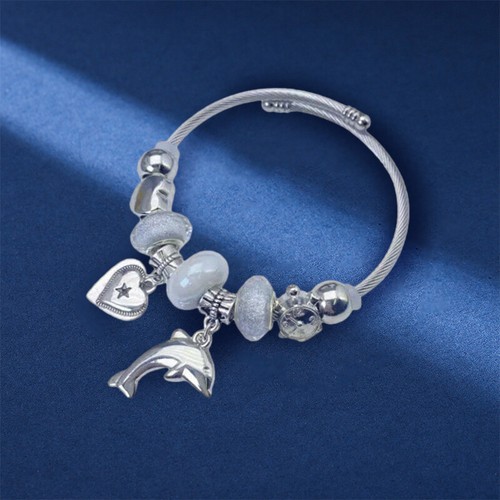 Luxury Rhinestone Dolphin Chain Bangle Lobster Buckle Charm Party ...
