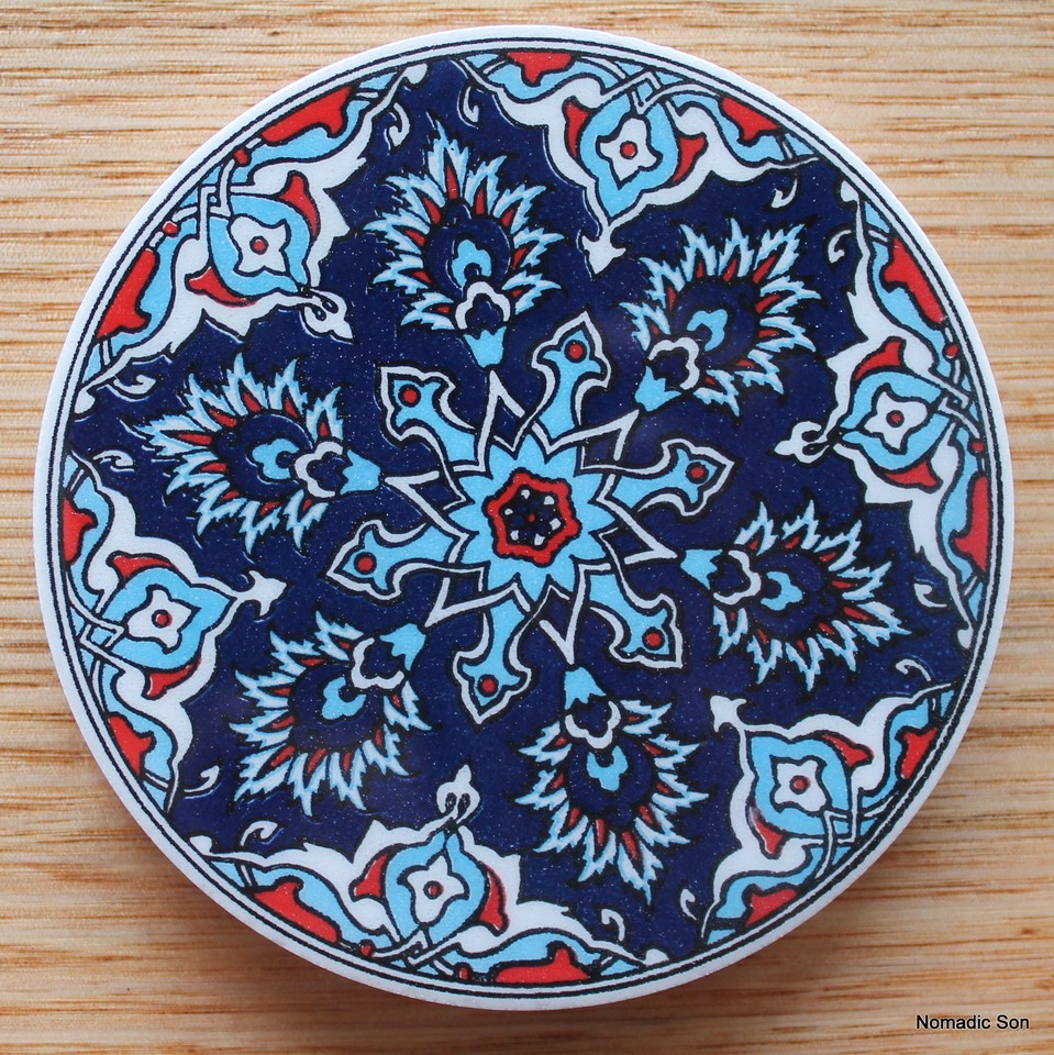Turkish ceramic coasters - traditional Ottoman designs - mix and match ...
