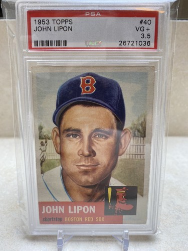 1953 Topps #40 John Lipon PSA 3.5 GREAT EYE APPEAL Red Sox | eBay