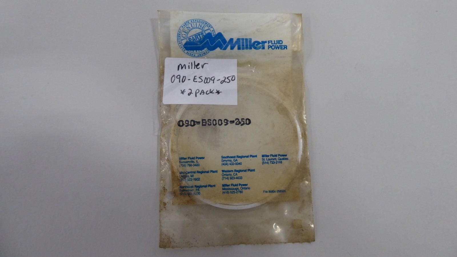 Miller 090-ES009-250 End Cap Seal Teflon 2 1/2 X 0.72" (Pack of 2) | eBay
