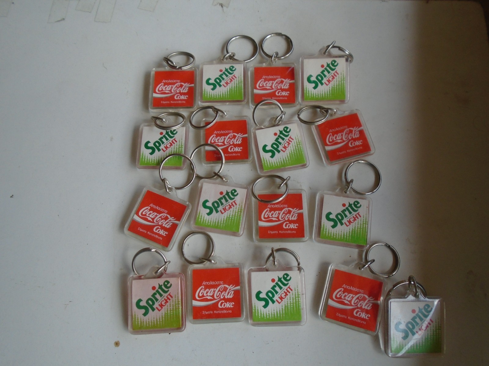 17 key chain keychains keyrings COCA COLA, SPRITE LIGHT NEW OLD STOCK ...