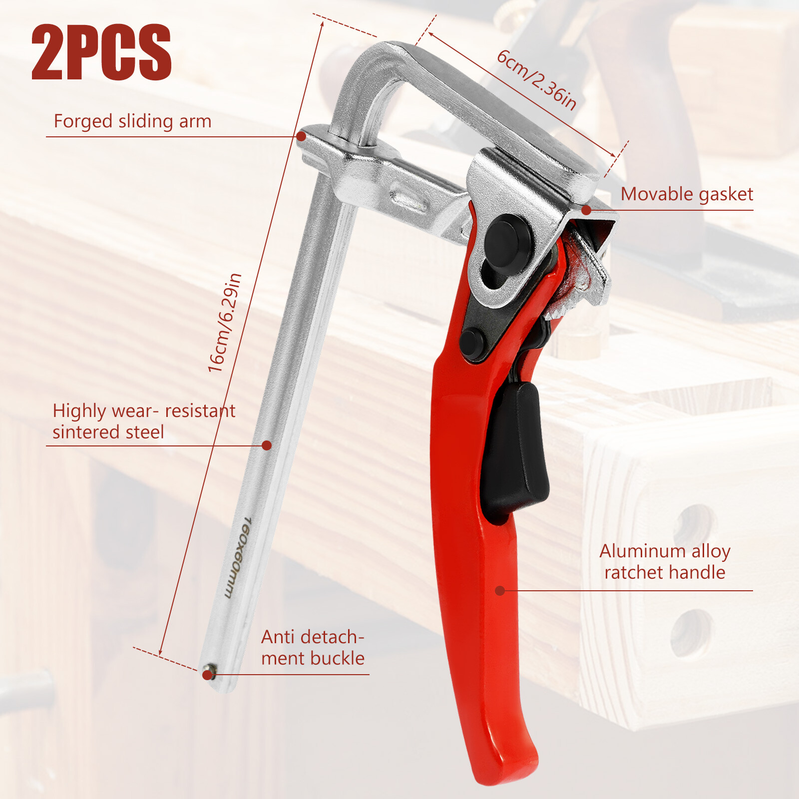 Steel Ratcheting Table Clamp Lever Action Clamp Bar Tool DIY ...