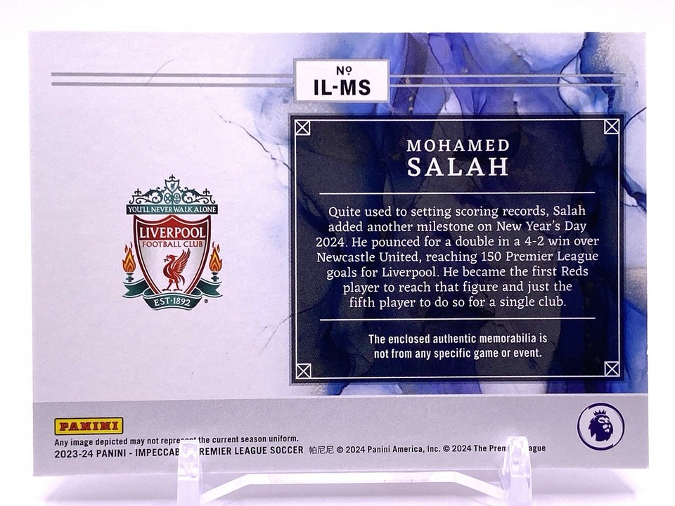 2023-24 Panini Impeccable EPL Illustrious Materials MOHAMED SALAH 2/25 ...