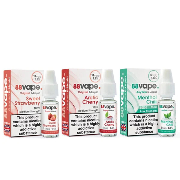 88 Vape E-Liquid | 10ml | 40 Flavours | All Strengths | 50/50 Vape ...