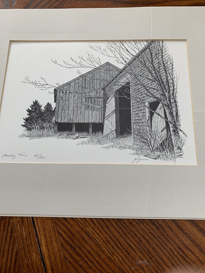 Vintage Framed and Matted Offset Lithograph by Merrill Gogan ~ "Passing ...