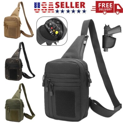 Tactical Gun Bag Pistol Holster Concealed Carry Chest Crossbody Pack ...
