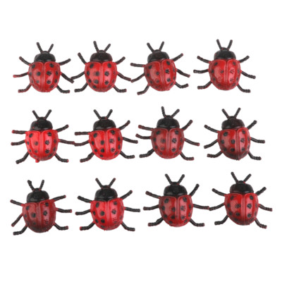 12 Plastic Ladybird Ladybug Bug Insects Figures Party Goody Loot Bag ...