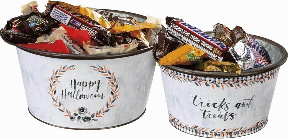 Primitives by Kathy Happy Halloween Tricks and Treats Decorative Bin ...