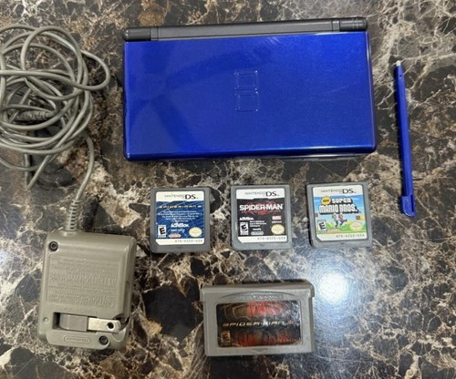 Nintendo DS Lite Blue Handheld Console Complete and 4 Games | eBay