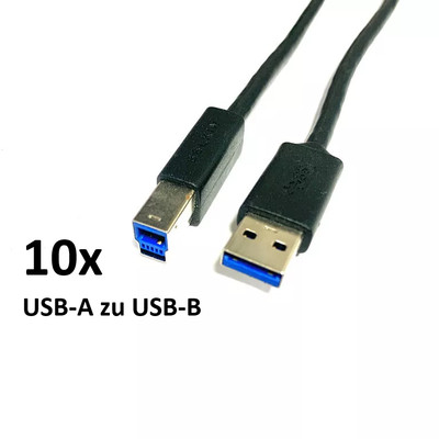 10x Belkin USB Typ B Stecker 3.0 zu USB Typ A 2m #g Drucker Datenkabel ...