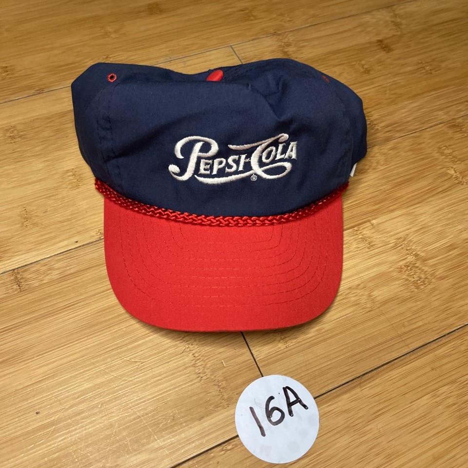 Vintage Pepsi-Cola Pepsi Navy Blue Red Rope Trucker Snapback Hat Cap ...