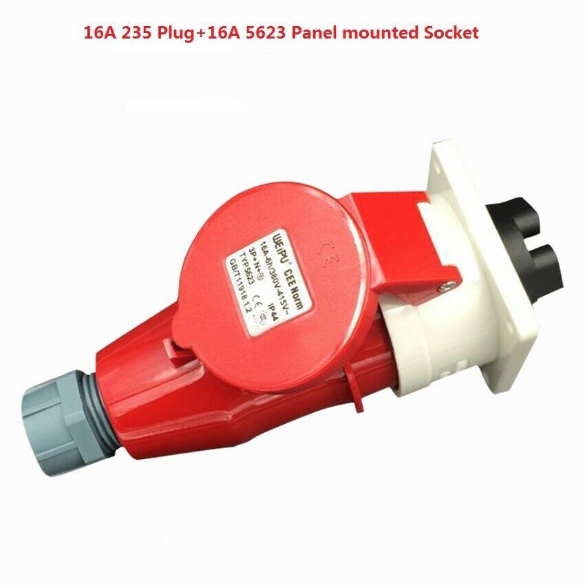 400V 16/32Amp 5Pin Industrial Plugs / Sockets IP44 Male/Female ...