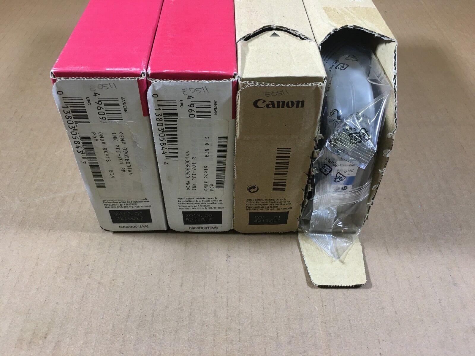 4 Canon PFI-701 ink cartridges imagePROGRAF ipf8000 8000s EXPIRED FedEx ...