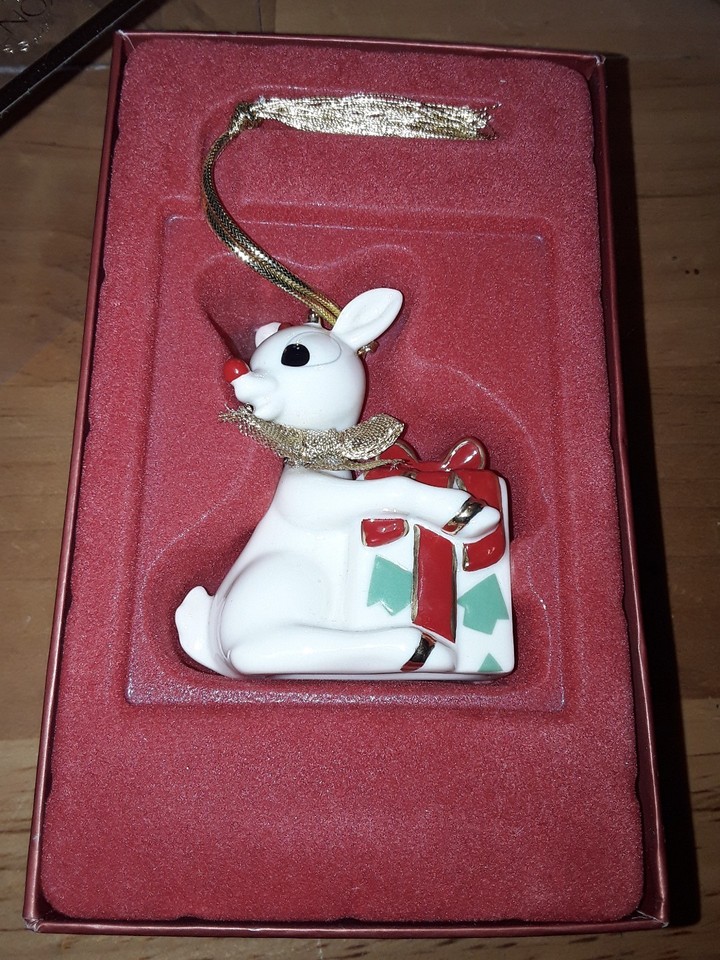 LENOX 2002 RUDOLPH Red Nose Christmas Ornament w Box | eBay