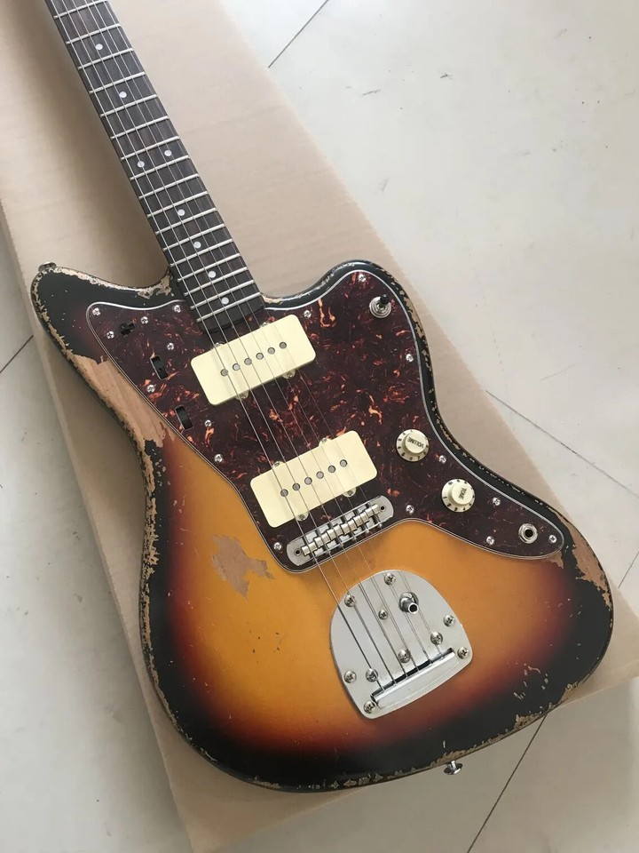 Heavy Relic 1959 Jazzmaster 3-Tone Sunburst Electric Guitar Wide Lollar ...
