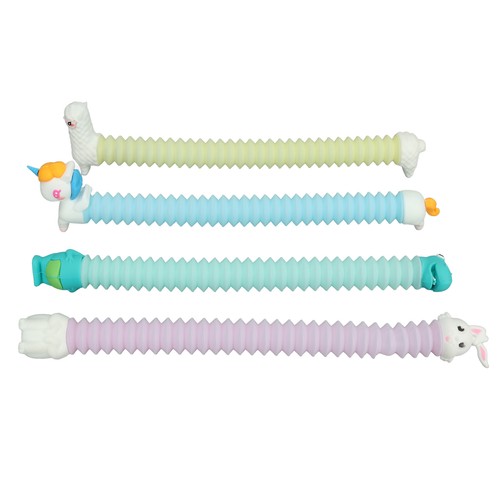 4x Pop Tubes Autism Sensory Toy Animal Shape Stretchy Expandable Pull ...