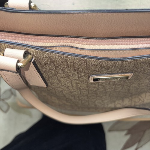 NEW Calvin Klein Women's Beige Brown Tan Logo Print Tote Bag Handbag ...