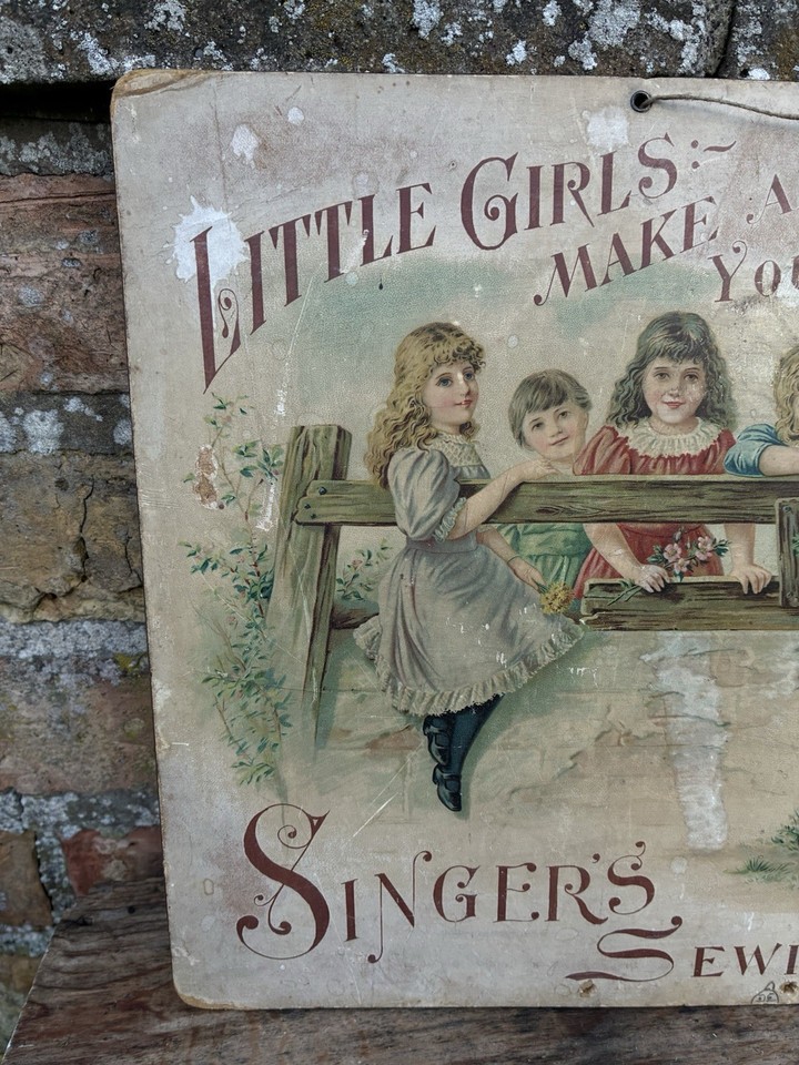 Singer Sewing Machine Advertising Showcard | eBay UK