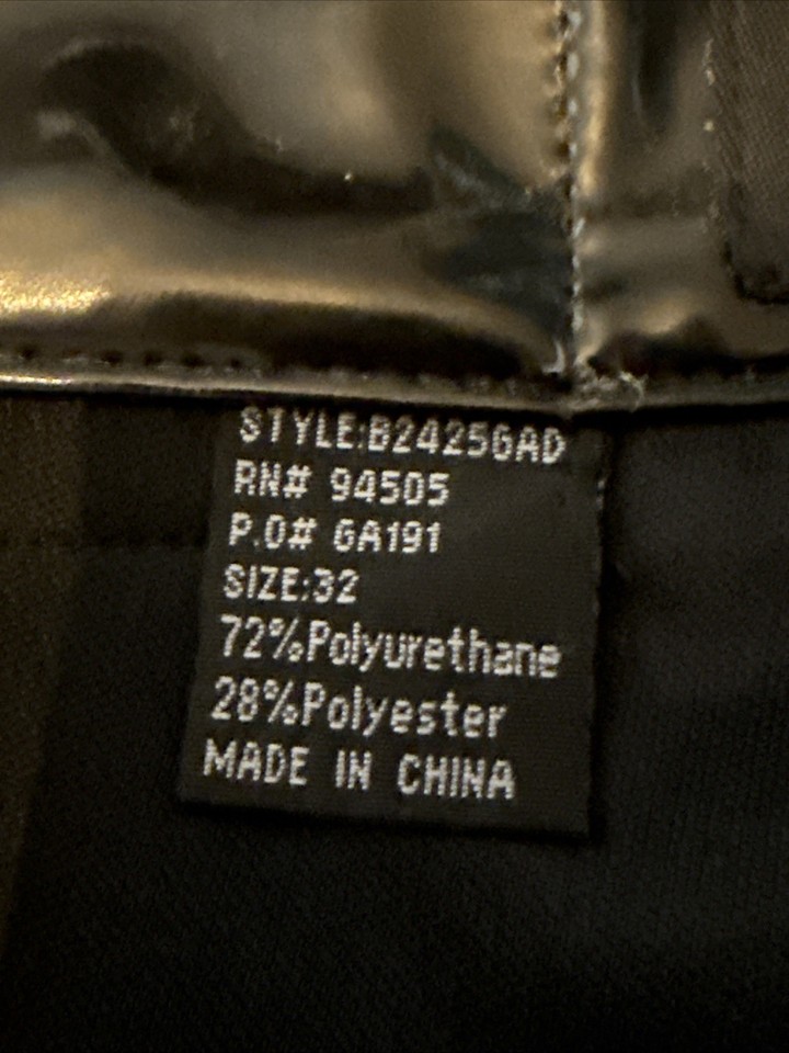 Epidemic Vantage Faux Leather Men’s Pants Size 32 Black Goth Grunge ...