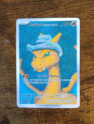 Charizard with Grey Felt Hat Pokemon x Van Gogh DIY Custom ACG Fan Art ...