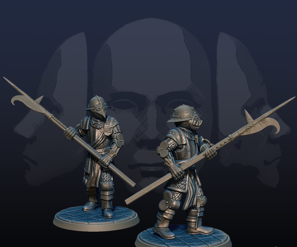 Glassian Council Guard - Armored Halberdier Soldiers | eBay