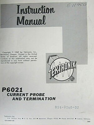Tektronix P6021 Current Probe and Termination Instruction Manual 070 ...