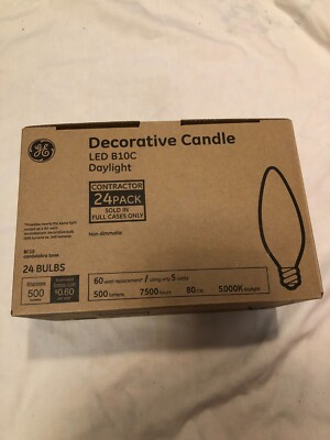 BRAND NEW 24-Pack GE LED light bulbs B10C-Daylight 5,000K 5W (60 W ...