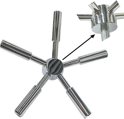 5 Spoke Gun Safe Handle Round Shaft Gun Safe Handle With Chrome Finish ...