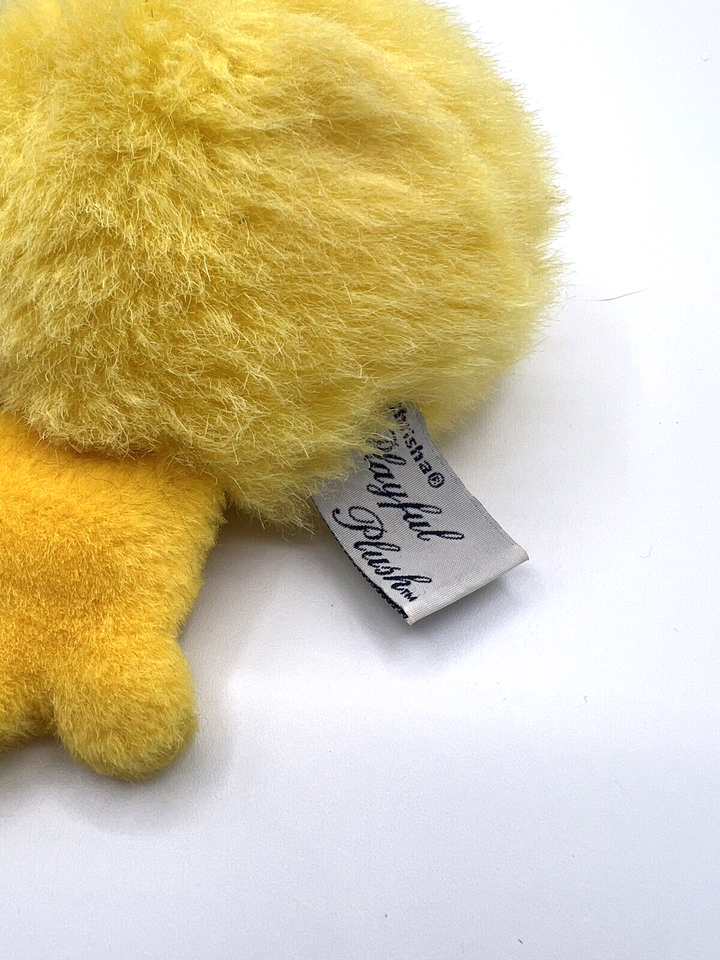 Chrisha Playful Plush Laying Yellow Duck w/ BowbVintage 1988 Very Good ...