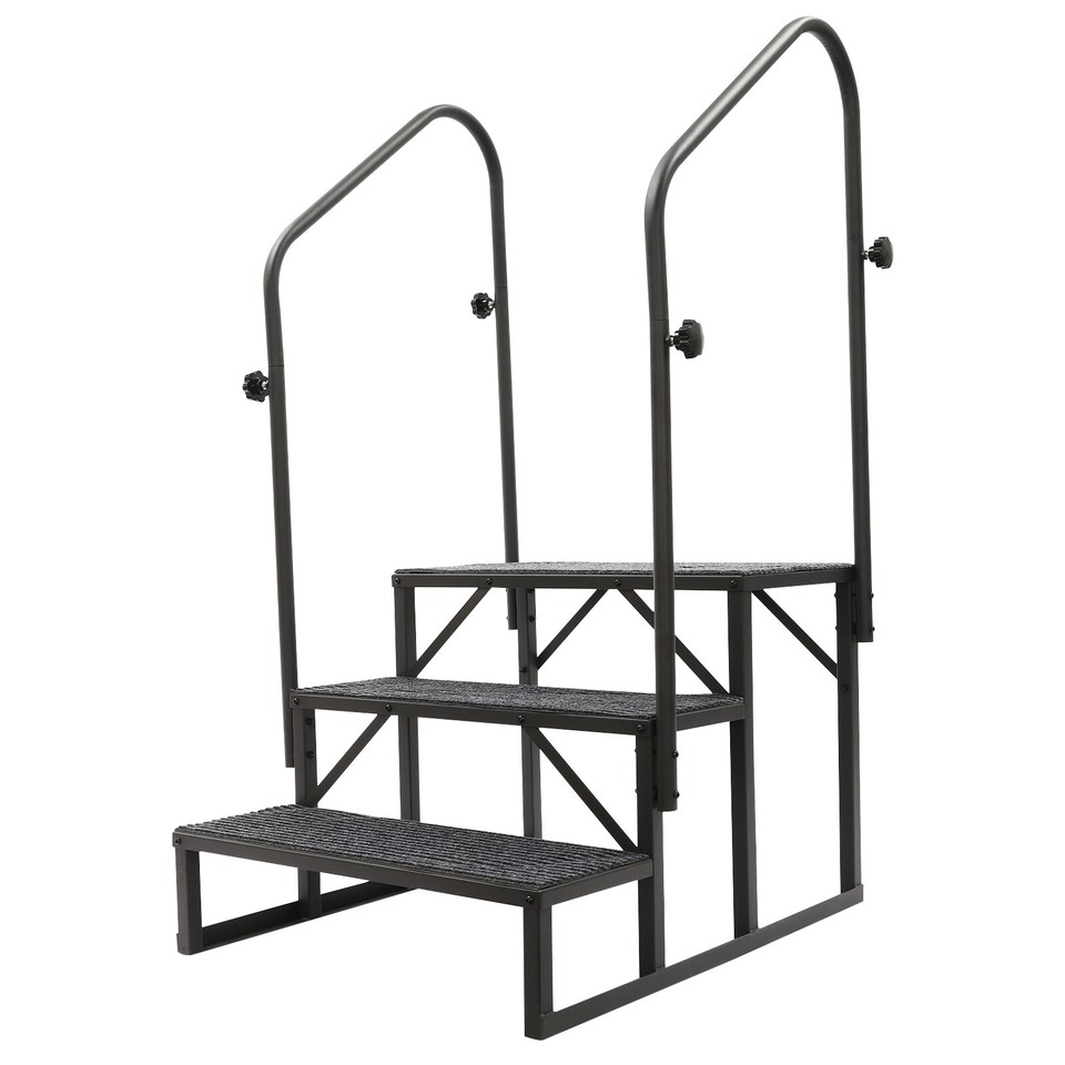 3 Step RV Stairs with Handrails Outdoor RV Steps with Pedals ﻿for ...