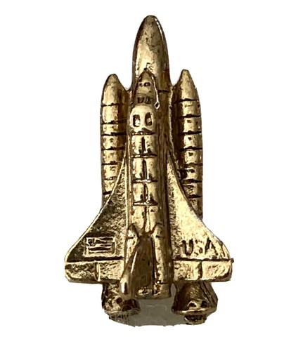 Space Shuttle Tie Tack USA Lapel Pin Gold Tone Pinback A820 | eBay