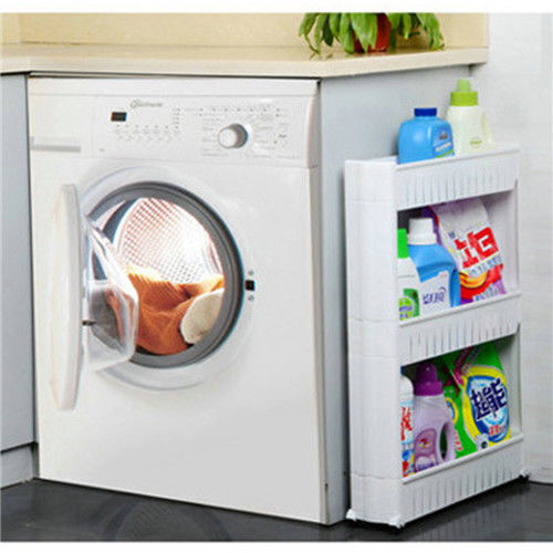 3/4 Tier Storage Tower Slide Out Rolling Castor Organiser Trolley Rack ...