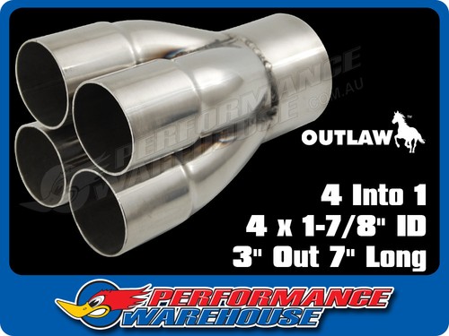 4 Into 1 Polished Stainless Steel Merge Collectors 4 X 1-7/8" ID 3" Out ...