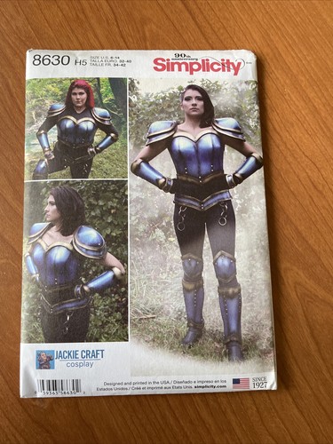 Simplicity 8630 COSPLAY Armor Corset, Gauntlets, Guards, Belt Sz 6-14 ...