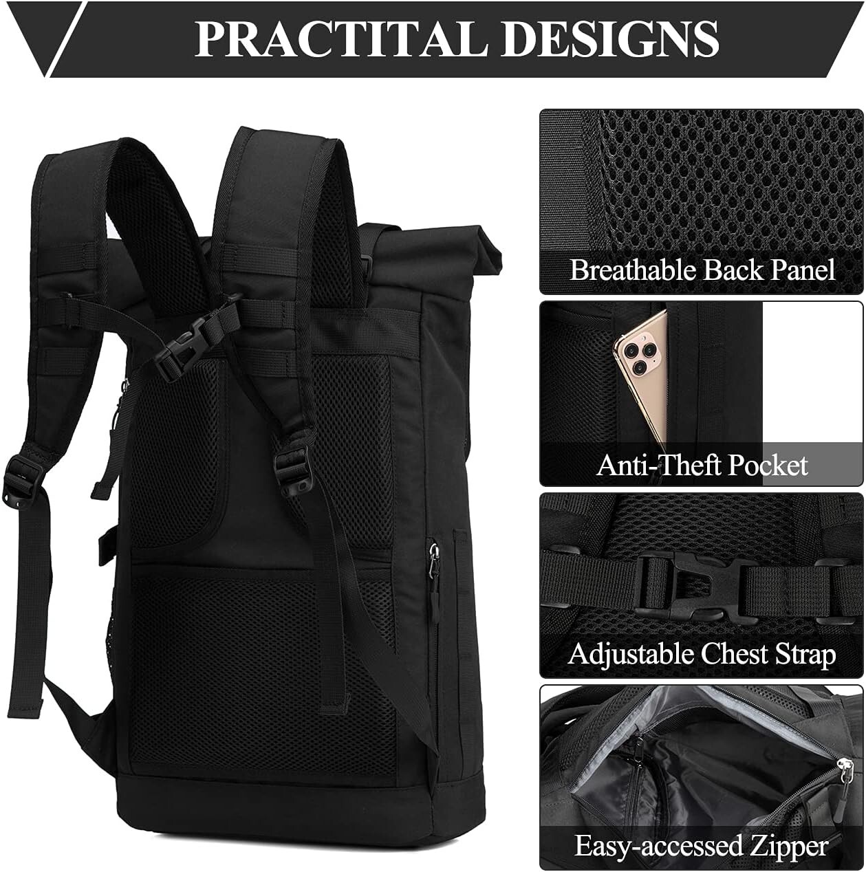 Laptop Backpack for Men Women, Kasqo 17 Inch Large Capacity Water ...