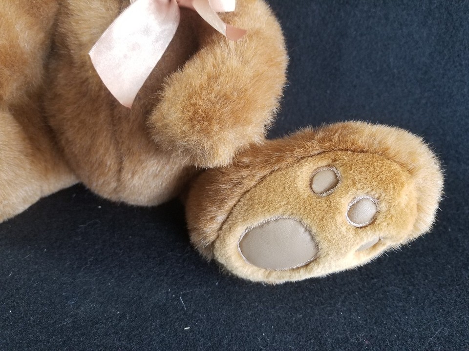 WalMart Brown Bunny Rabbit Bow stuffed plush 16" Sitting | eBay