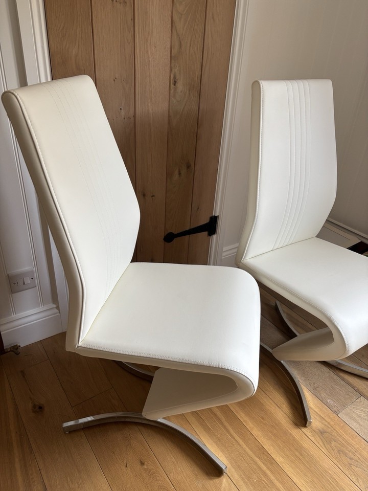 2 x Willow Dining Chairs - White - Excellent Condition! | eBay UK
