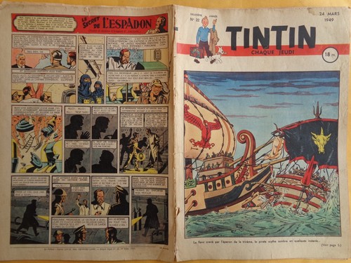 Tintin Hebdo n°22 de 1949 : Couverture Martin: Alix-Blake & Mortimer-L ...