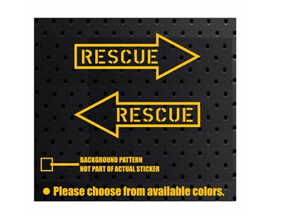 RESCUE ARROW (2X) Vinyl Window Decal 1 LEFT & 1 RIGHT ARROW | eBay