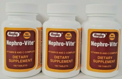 NEPHRO-VITE Vitamin B and C Complex Tablets 100ct -3 Pack - Expiration ...