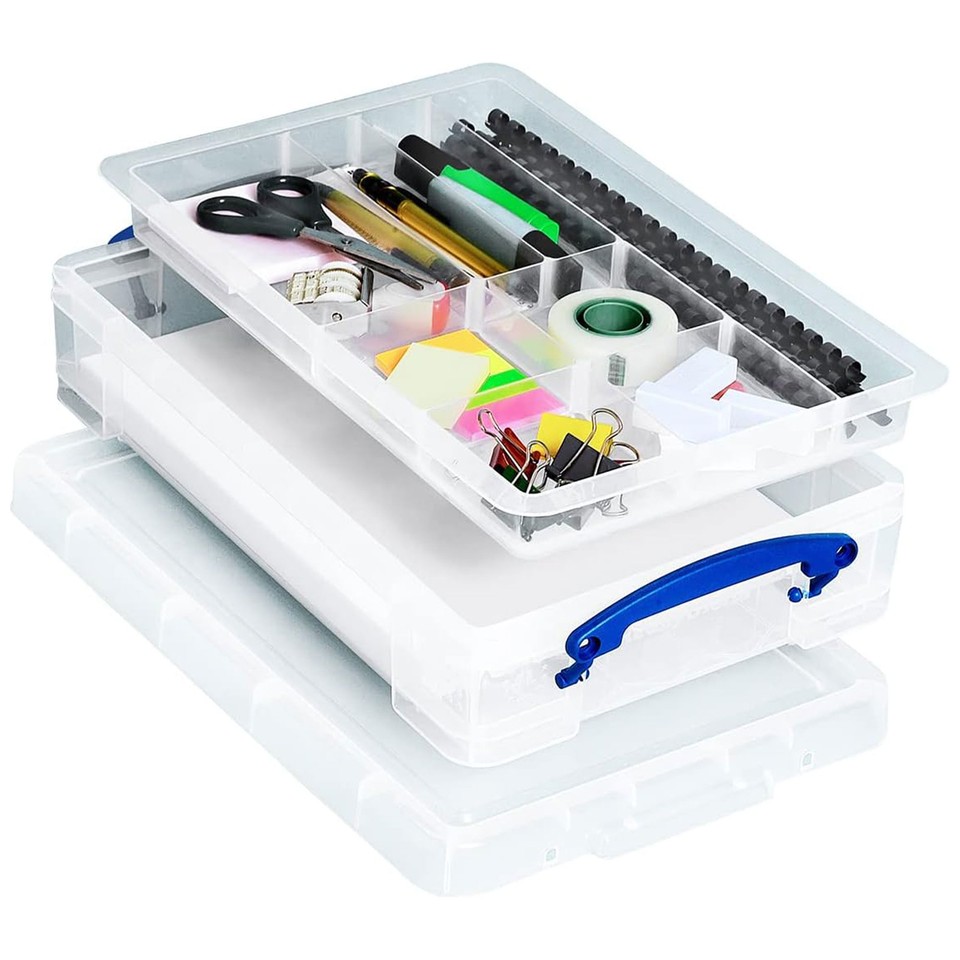 Really Useful Box 4L Storage Container with Lid and Clip Lock Handles ...