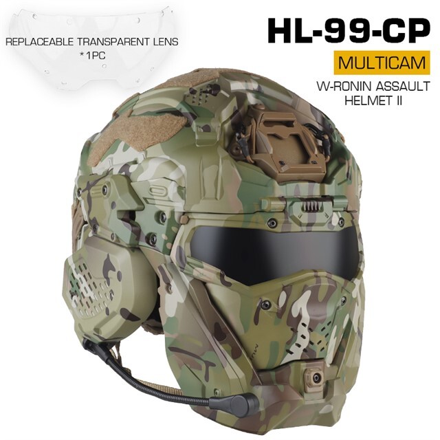 Tactical Assault Helmet Ii Built-In Headset with Mask Anti-Fog Mini Fan ...